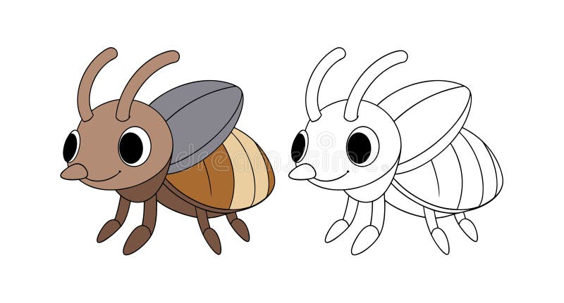 Interactive Weevil Animal Coloring Illustration for Kids Stock Vector ...