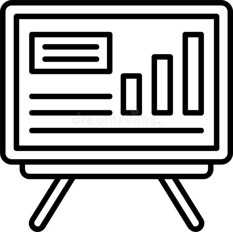 Interactive Whiteboard Outline Vector Icon Stock Vector - Illustration ...