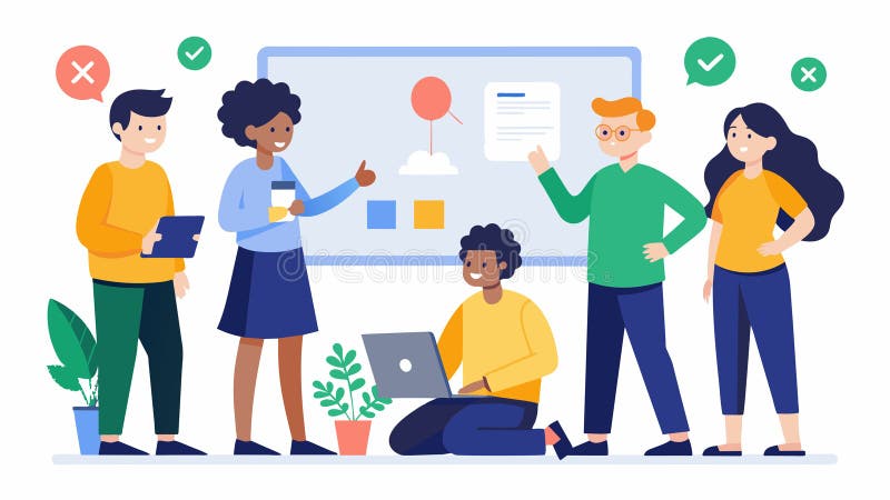 Whiteboard Teamwork Stock Illustrations – 3,342 Whiteboard Teamwork ...