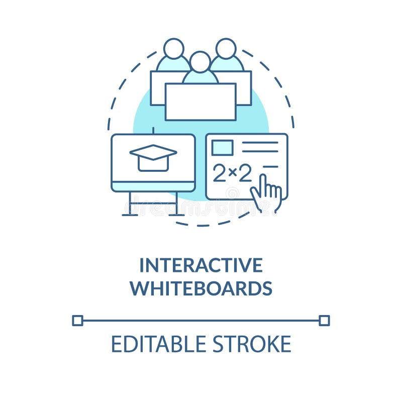 Interactive Whiteboards Turquoise Concept Icon Stock Vector ...