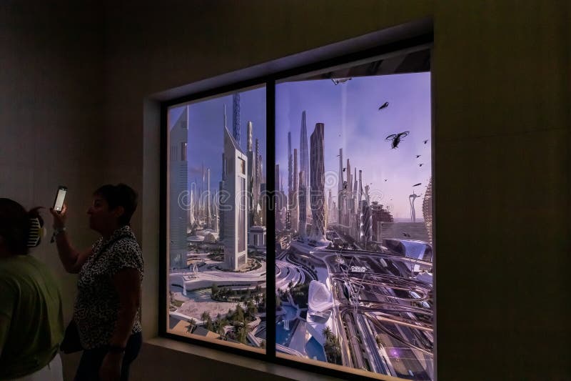 Interactive Window View of the City of the Future in the Museum of the ...