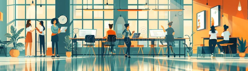 Interactive Workshop. Editable Vector Illustration Stock Vector ...