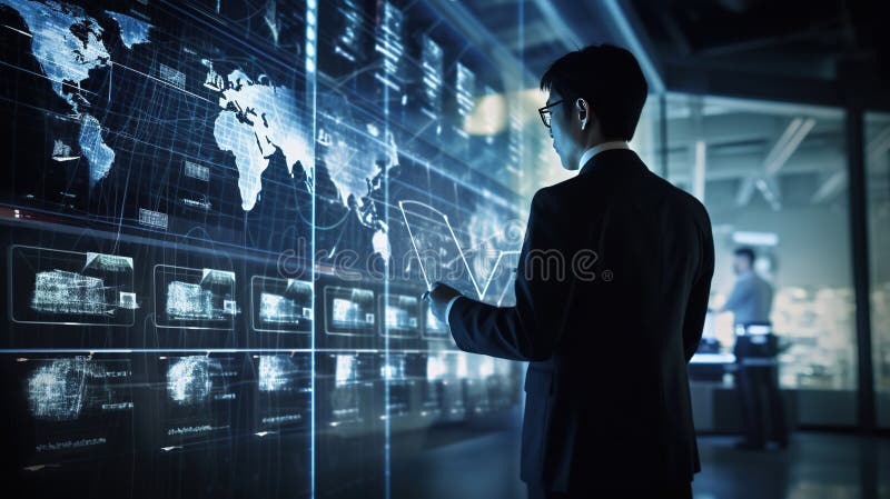 Interactive World Map Explore the Globes Wonders Stock Illustration ...