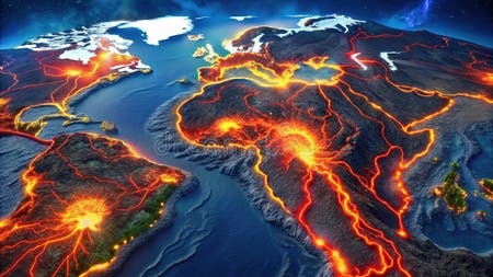 Interactive World Map of the Pacific Ring of Fire Volcanoes Tectonic ...