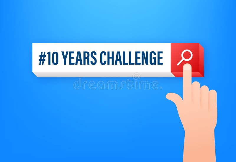 Interactive 10 Years Challenge Search Bar Concept on Blue Background ...