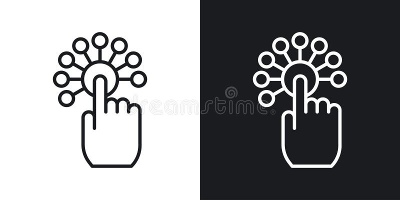 Interactivity Icon Set. Digital Choice Button Vector Logo Symbol in ...