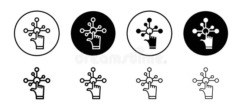 Interactivity Icon Vector Set Collection for Web Stock Vector - Illustration of control, line ...