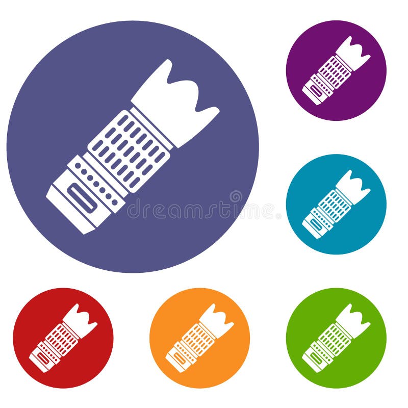 Interchangeable Lens for Camera Icons Set Stock Vector - Illustration ...