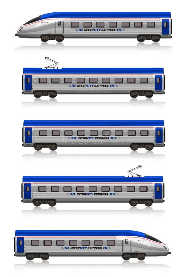 InterCity Express Train Set Stock Illustration - Illustration of ...