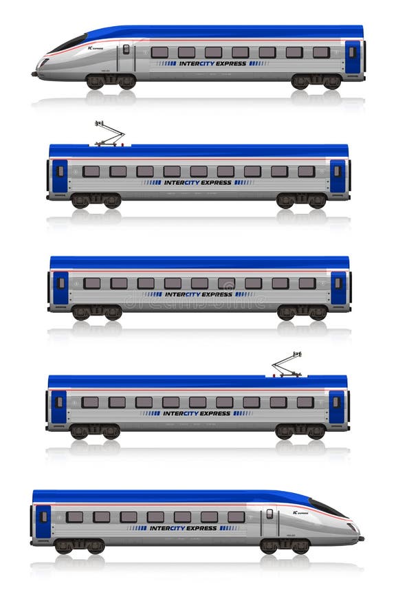 InterCity Express Train Set Stock Illustration - Illustration of ...