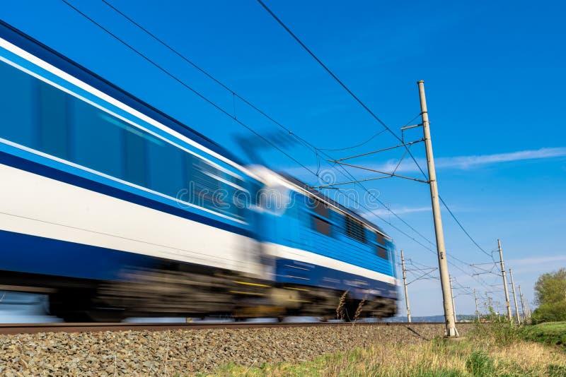 Intercity Express Train Travels on the Tracks Stock Photo - Image of ...