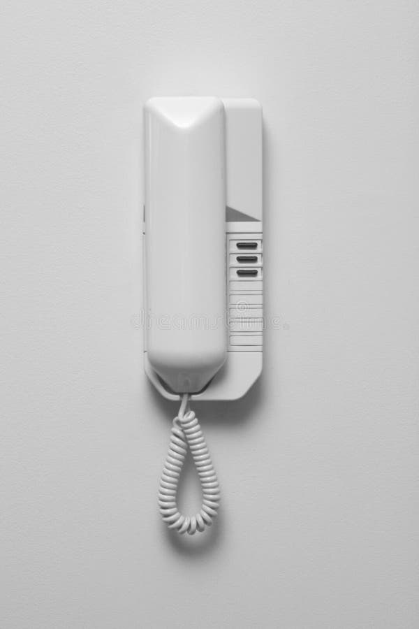 Intercom with Telephone Receiver Isolated on White Background, Home ...