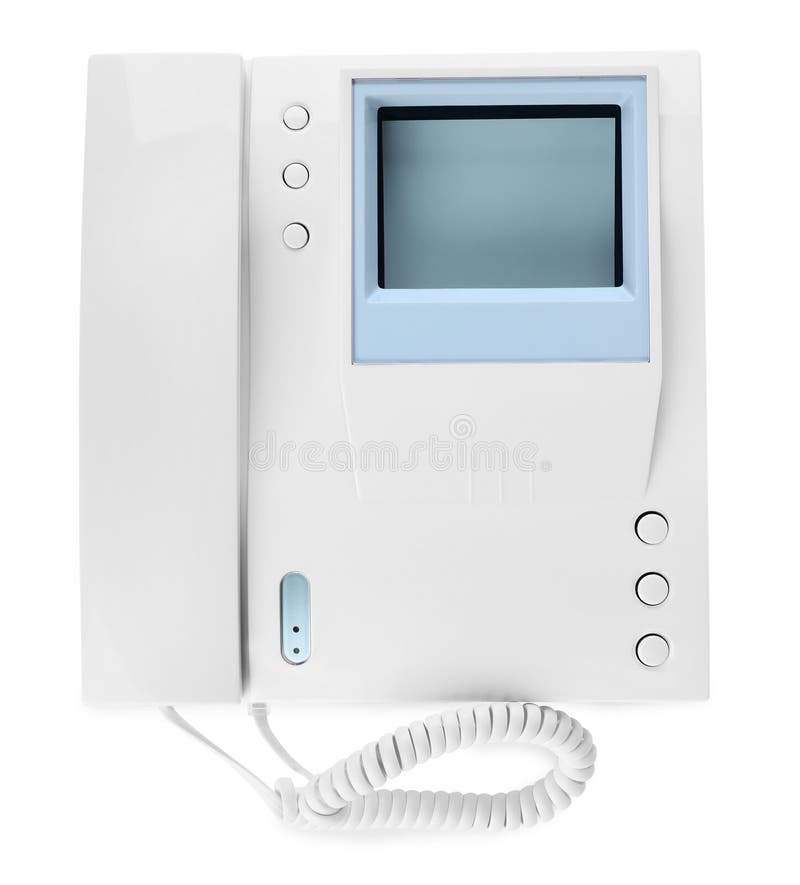 Intercom Base Station with Handset Isolated on White Stock Image ...