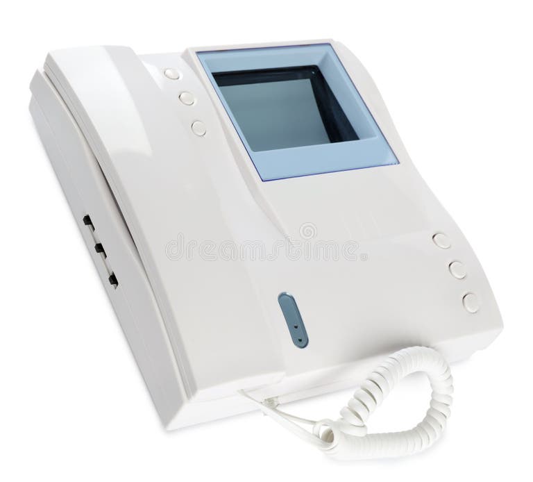 Intercom Base Station with Handset Isolated on White Stock Image ...