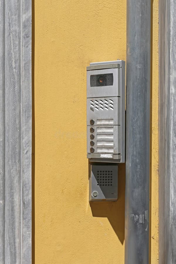 Intercom Camera stock photo. Image of wall, sunny, doorbell - 147059334