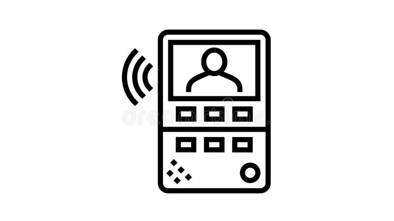 Intercom Device Line Icon Animation Stock Video - Video of lined, siren ...