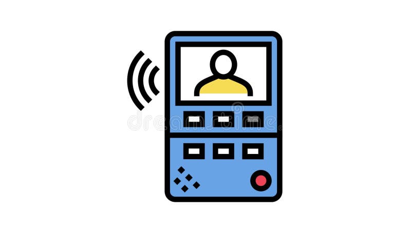 Intercom Device Color Icon Animation Stock Footage - Video of shield ...