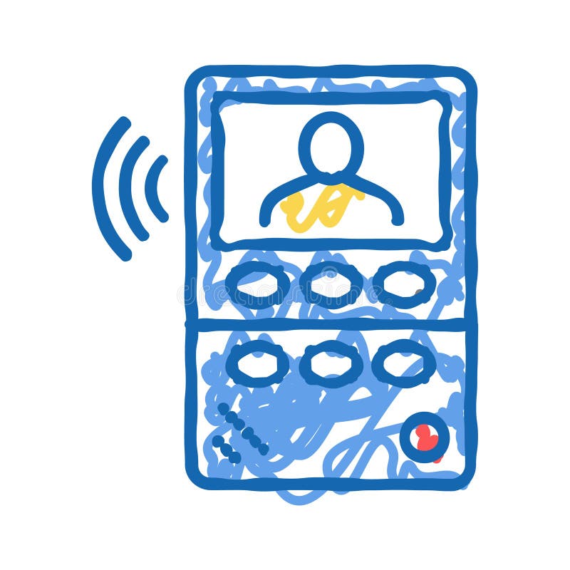 Intercom Device with Camera Icon Vector Outline Illustration Stock ...