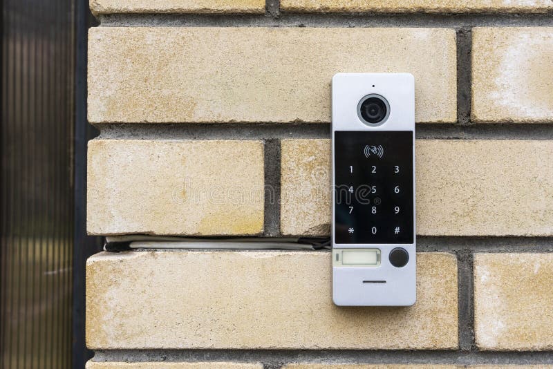 An Intercom on the Door of a Private House, an Intercom Panel with a ...