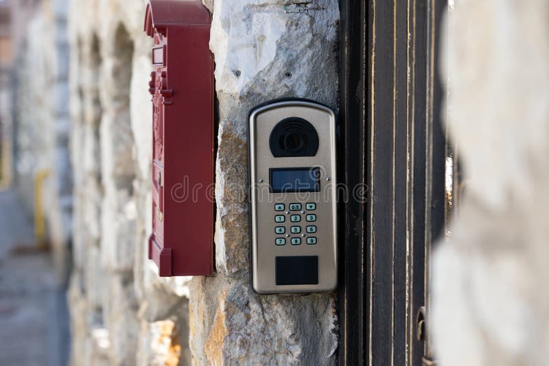 Intercom Doorbell and Access Code Panel Stock Image - Image of camera ...