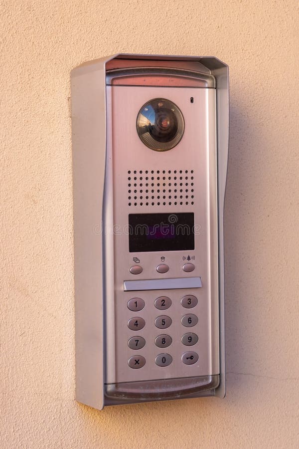Intercom Doorbell and Access Code Panel on Wall Residential Building ...