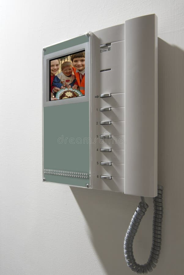 Intercom stock image. Image of button, electronic, wall - 34216805