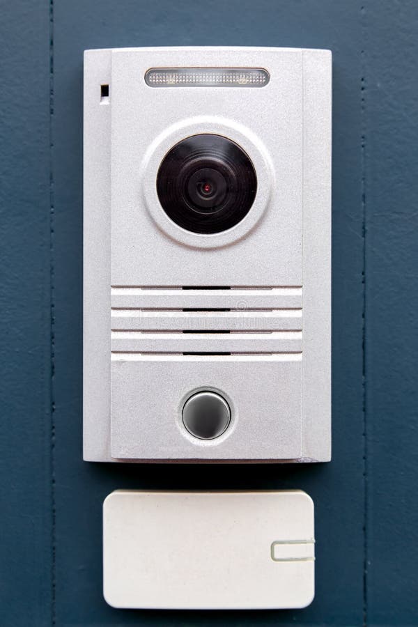 The Intercom Front View is Close-up. Stock Image - Image of lens ...