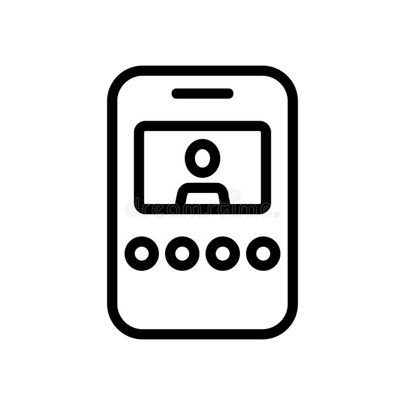 Intercom Gadget with Screen Icon Vector Outline Illustration Stock ...
