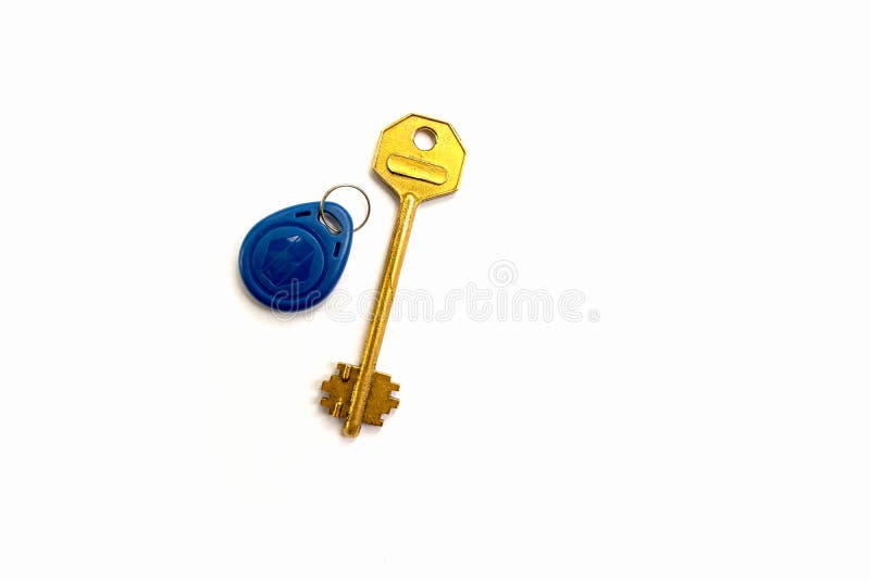 Intercom Key and Golden Key Isolated on White Background Stock Image ...