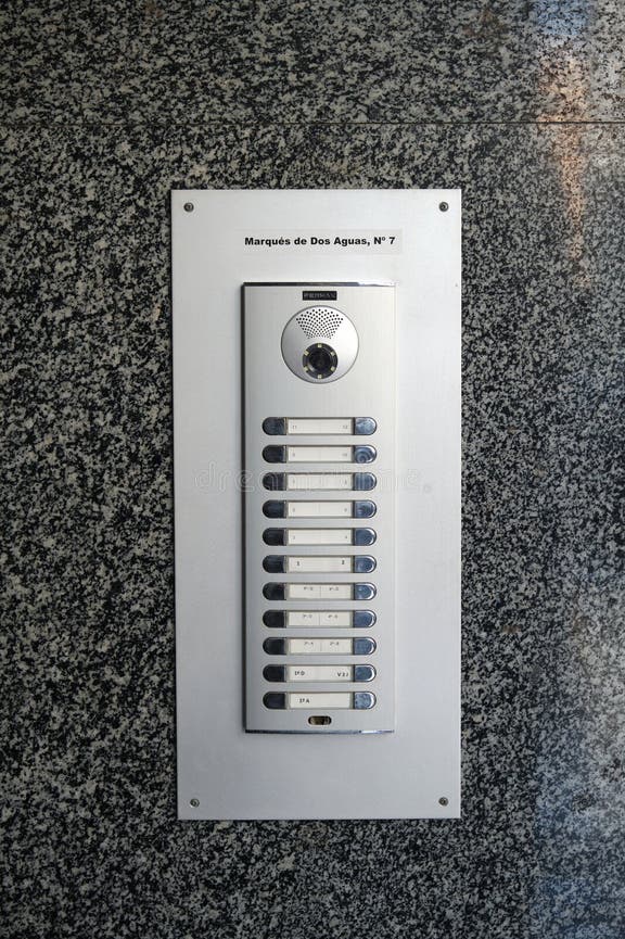 Intercom Panel with Camera and Call Buttons Stock Image - Image of ...