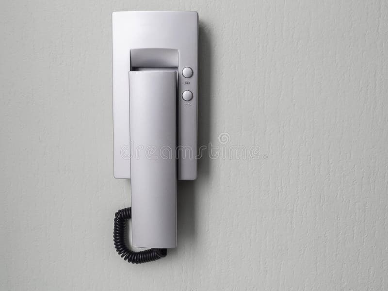 Intercom Receiver on a Light-colored Wall Stock Image - Image of house ...