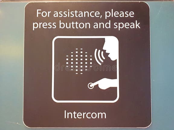 Intercom signage stock image. Image of communication - 288675045