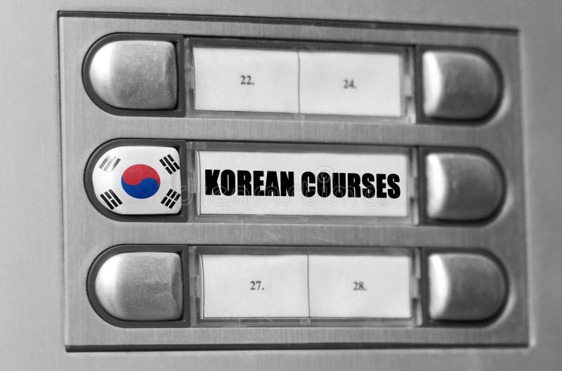 On the Intercom There is a Button with the Flag of South Korea and the Inscription - Korean ...