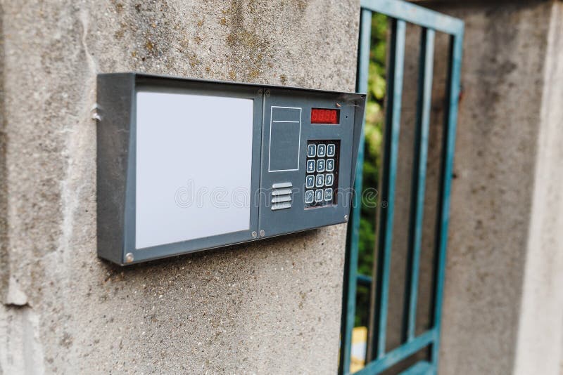 Intercom in the village stock image. Image of french - 174054873