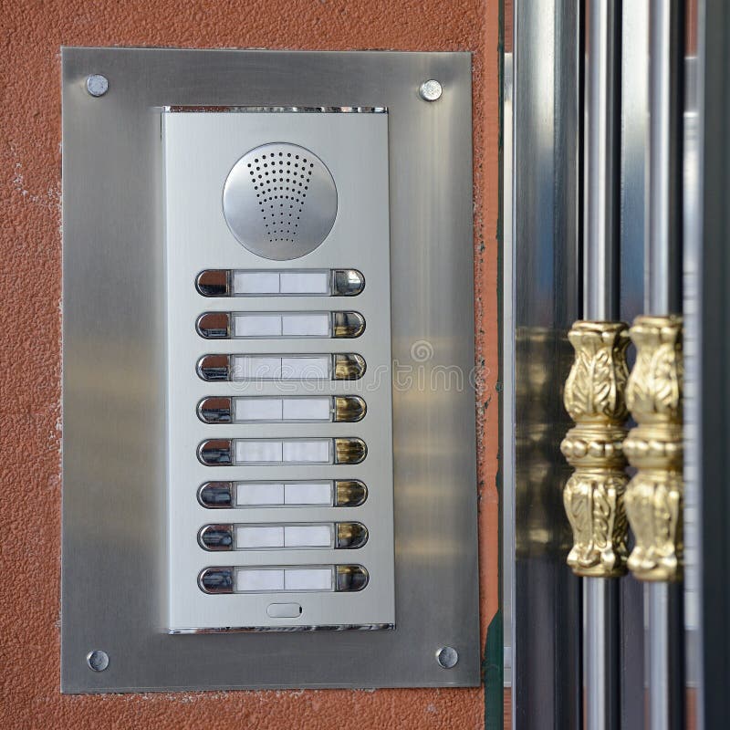 Intercom on the Wall Close Up Stock Photo - Image of gate, lock: 94618184