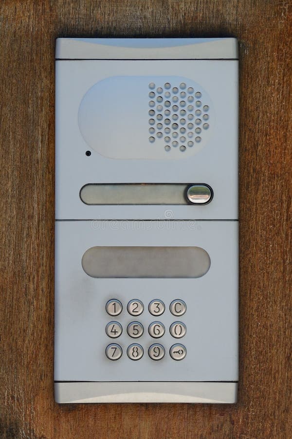 Intercom on the Wall Close Up Stock Photo - Image of control ...