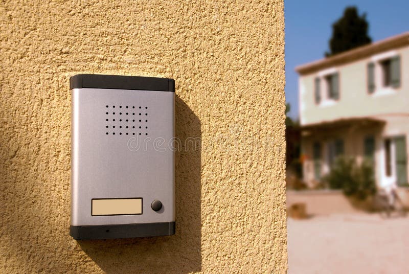 Intercom Hanging on a Wall Used To Communicate. Stock Photo - Image of ...