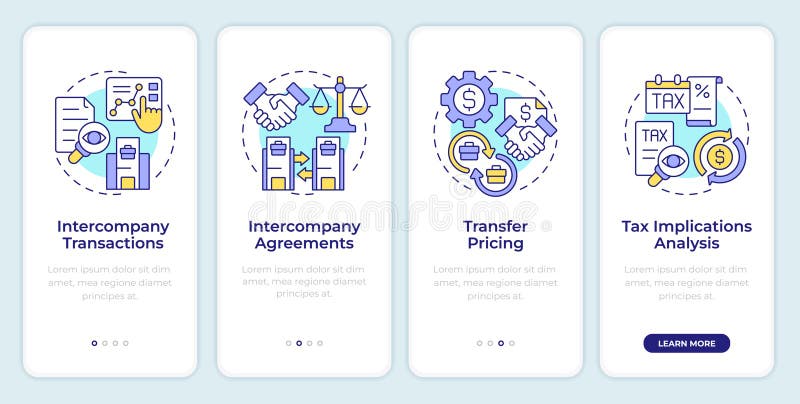 Intercompany Transaction Process Onboarding Mobile App Screen Stock ...