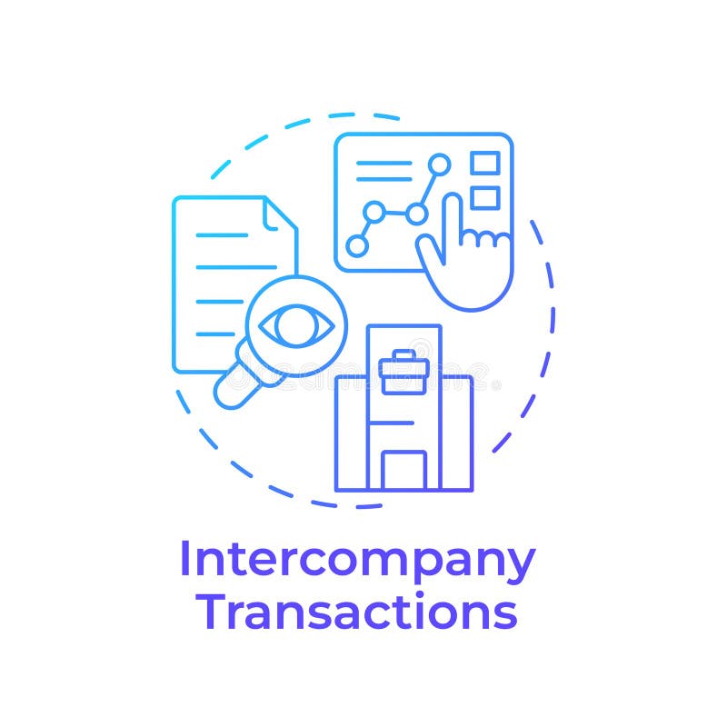 Intercompany Transactions Blue Gradient Concept Icon Stock Vector ...