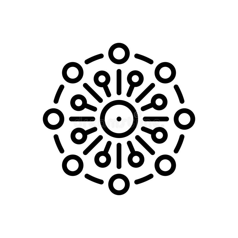 Black Line Icon for Interconnect, Connection and Connect Stock Vector ...