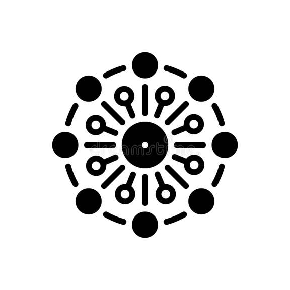 Black Solid Icon for Interconnect, Connection and Connect Stock Vector ...