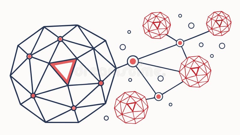 Interconnected Abstract Network Structure Data Connection Vector Vector Design Generative Ai