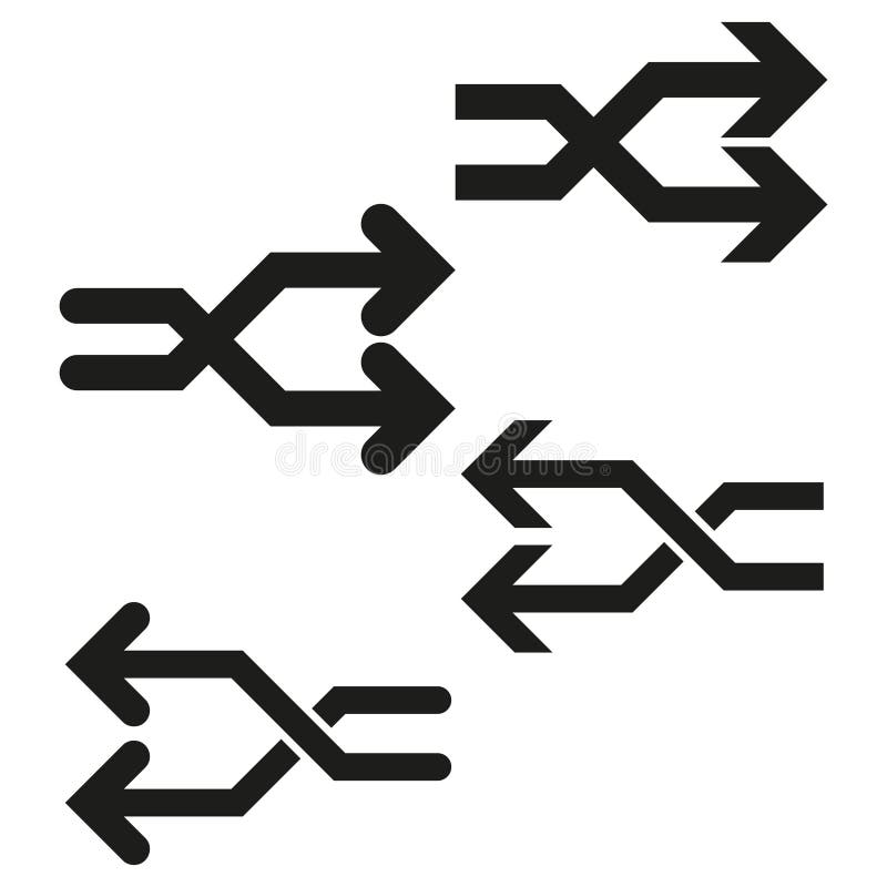 Interconnected Arrows Icon Set. Directional and Decision-making Concept ...