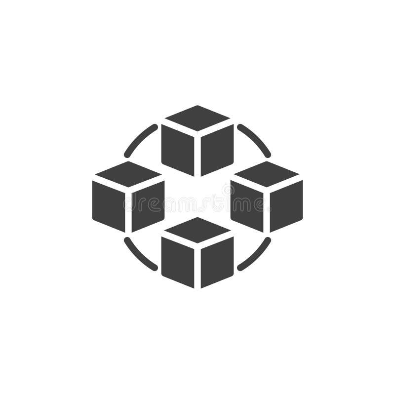 Interconnected Blocks Vector Icon Stock Vector - Illustration of pixel ...