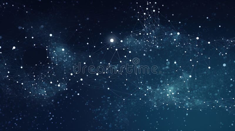 Interconnected Blue Dots Digital Computer Artwork Background Stock ...