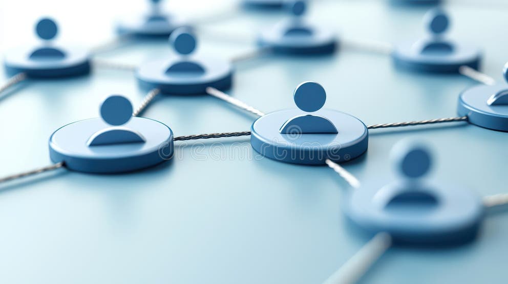 Interconnected Blue Figures, a Visual Representation of Unity, Teamwork ...