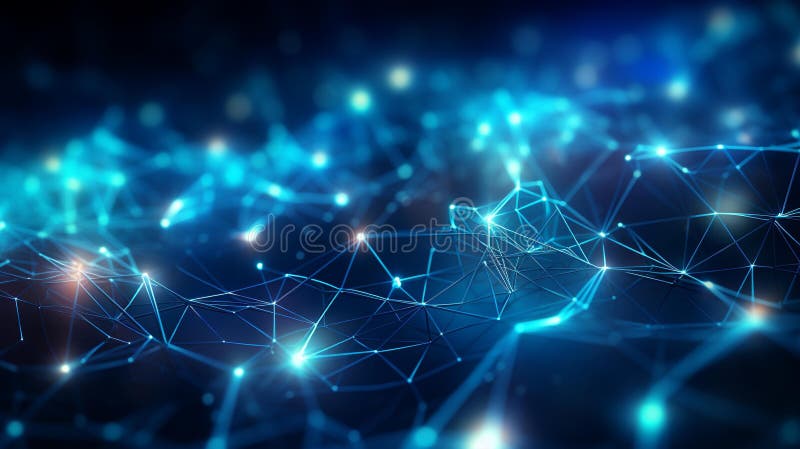 Interconnected Blue Network: a Digital Illustration of Technological ...