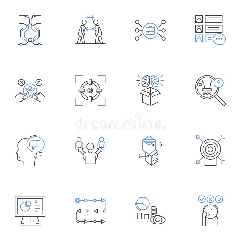 Interconnected Bond Line Icons Collection. Relationship, Connection ...
