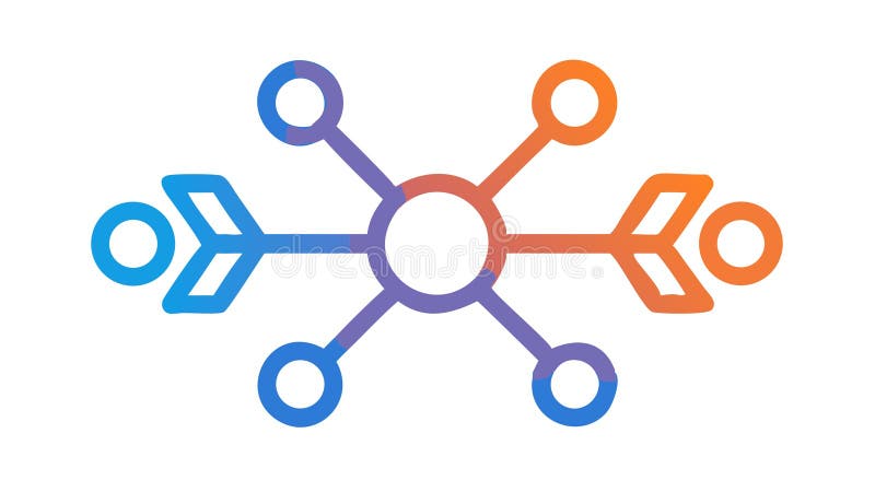 Interconnected Branching Nodes Network, Vector Design Generative AI ...