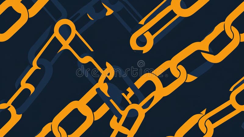 Interconnected Chains Against a Dark Background Showcasing Strength and ...